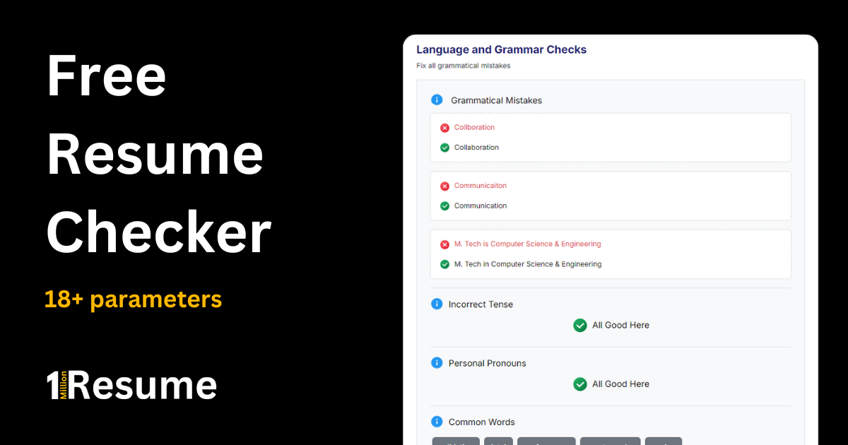 Free Resume Checker | Get Instant Report Now | 1MillionResume